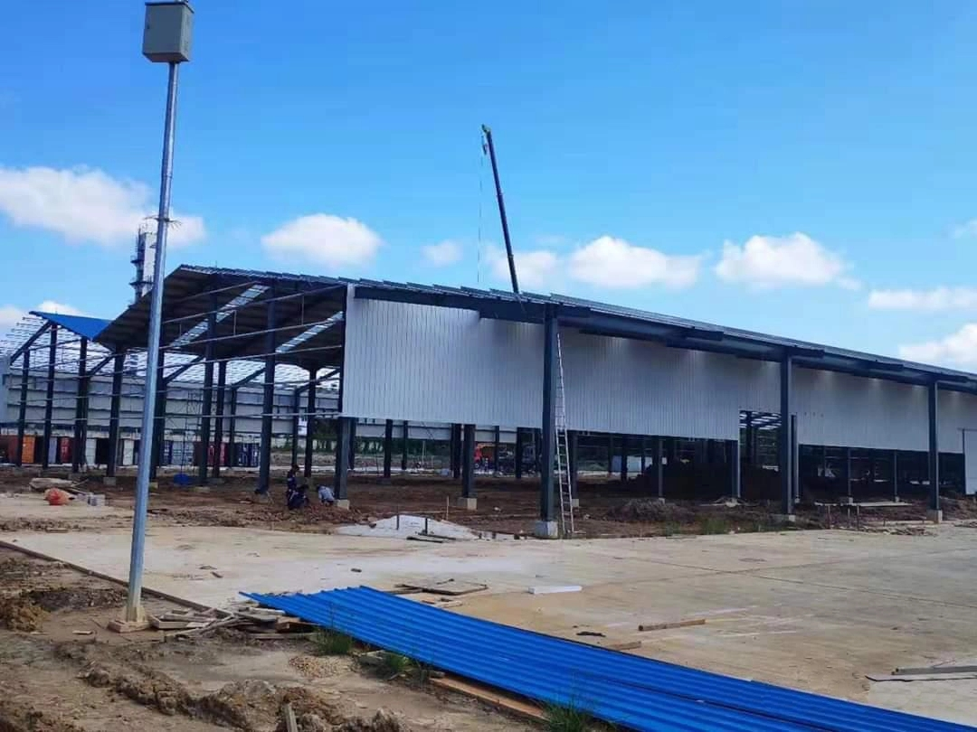 Construction Steel Structure Warehouse Color Cladding Covered Roof ...